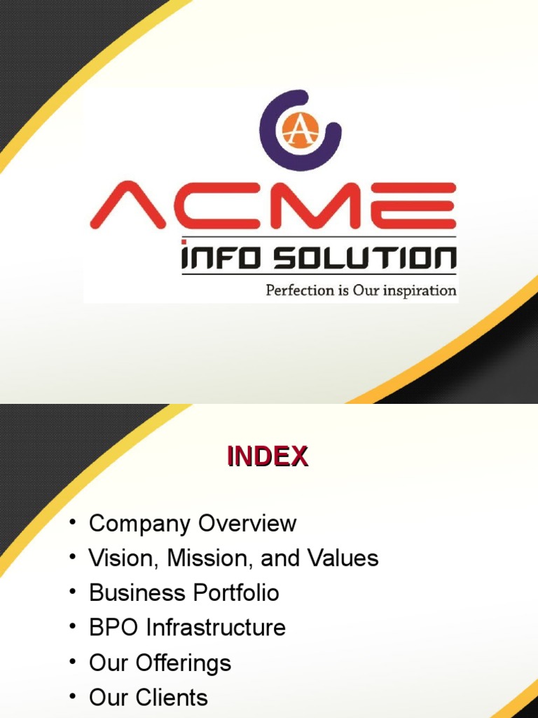 Acme Info Solution: BPO Services Overview | PDF | Business