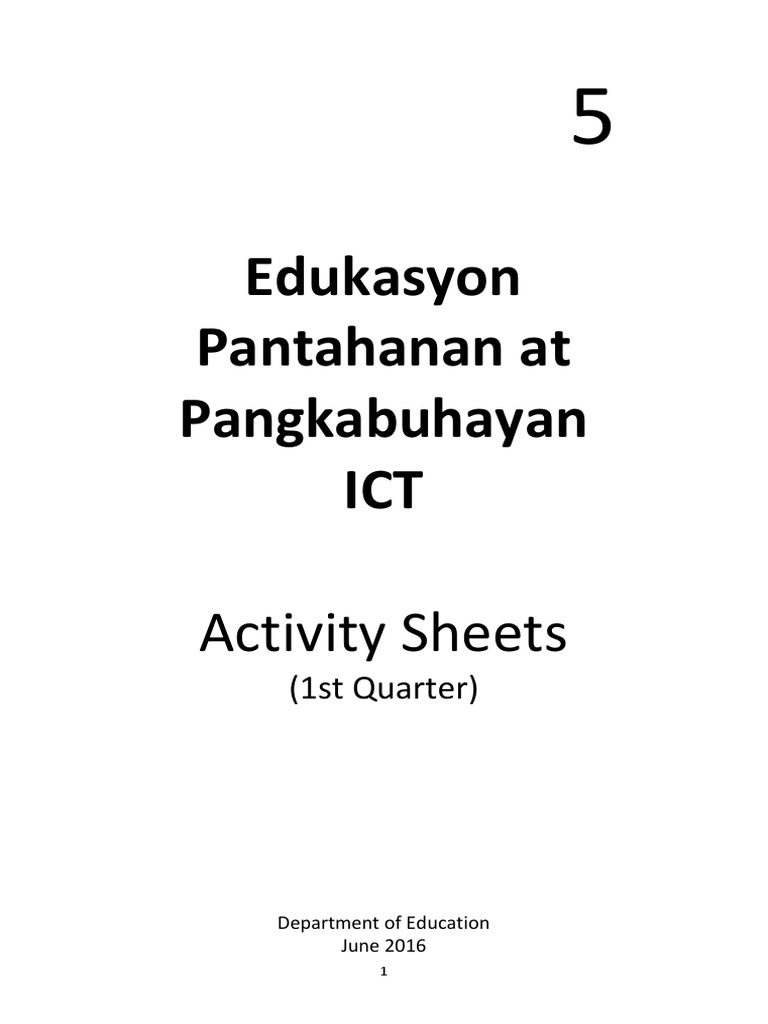 Activity Sheets ICT | PDF