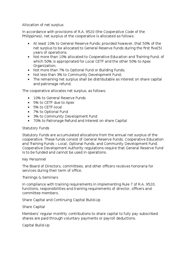 Allocation of Net Surplus | PDF | Subscription Business Model | Taxes