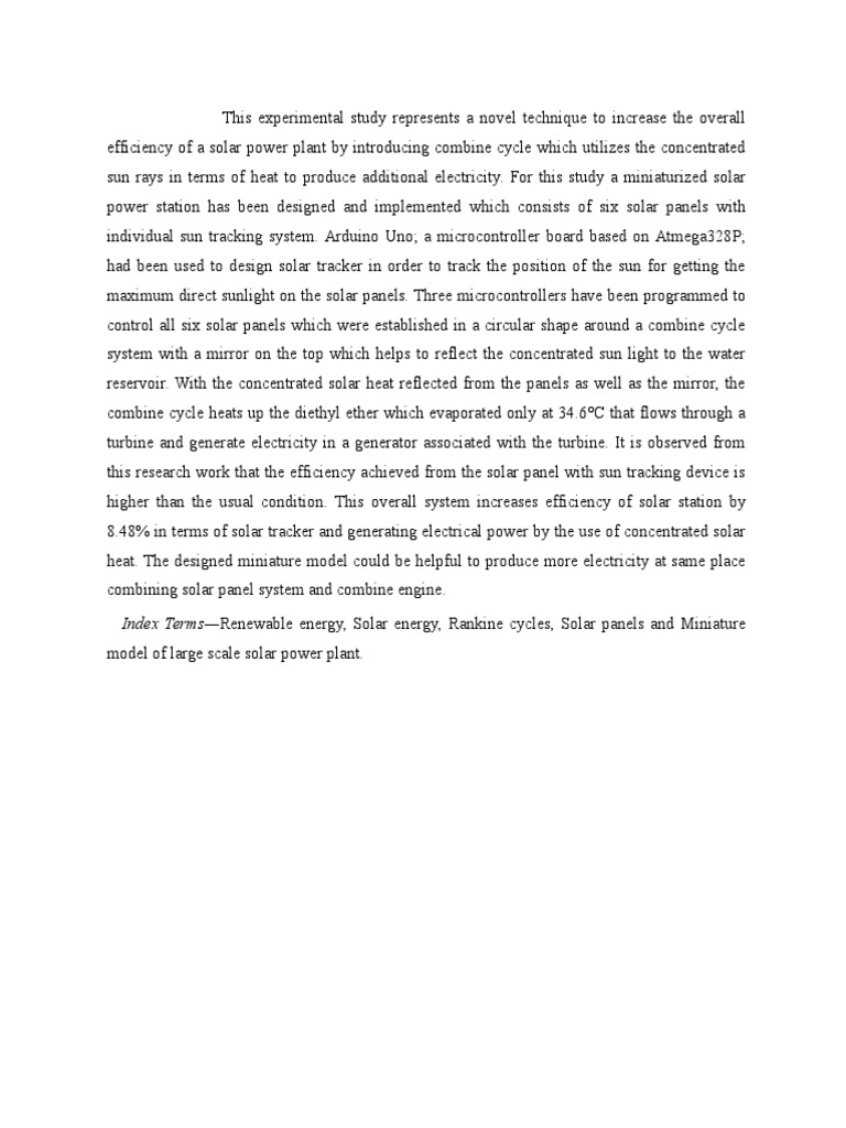 Solar Plant Efficiency Boost Technique | PDF | Computers | Technology ...