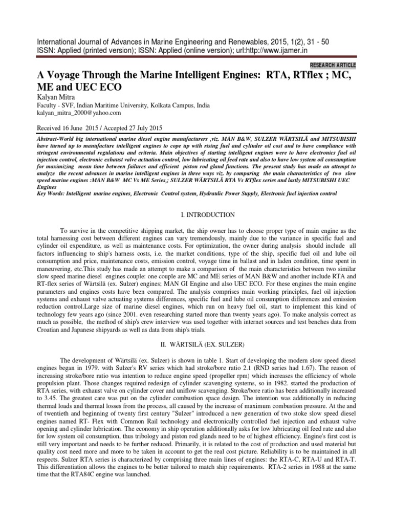 RT Flex Vs ME Engines | PDF | Business | Computers