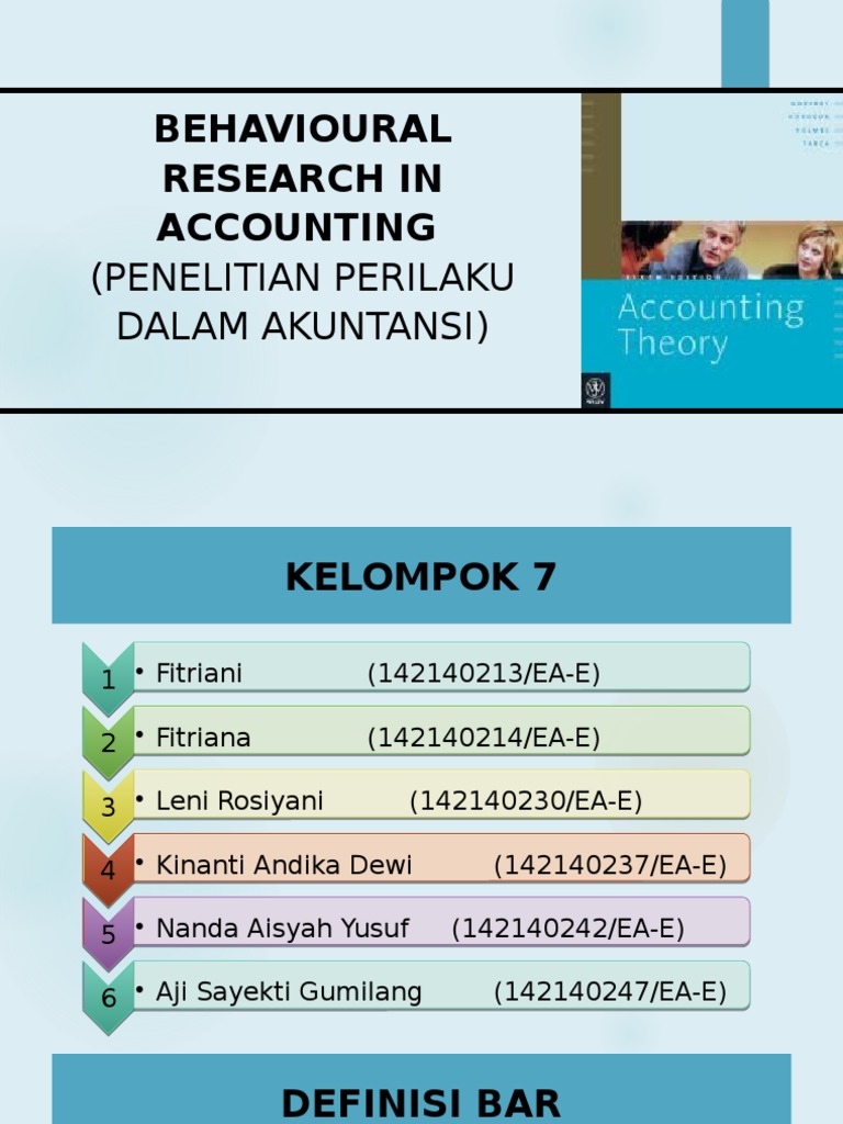 Accounting Theory Chapter 11 (Behavioral Research in Accounting) | PDF ...