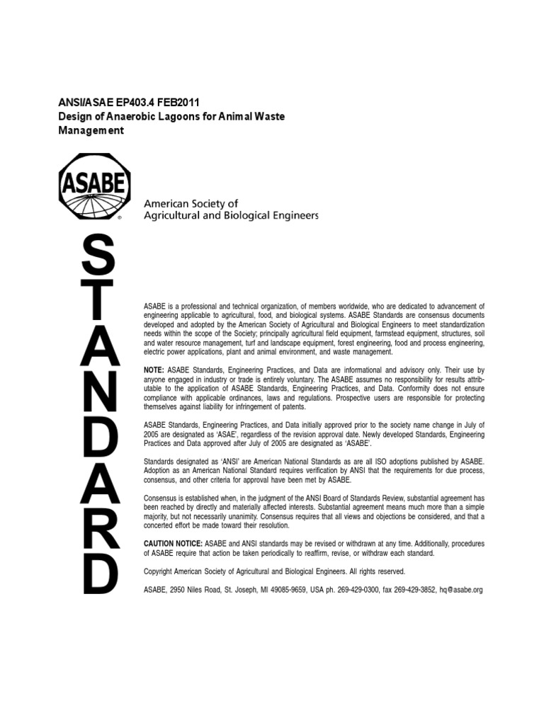 Ansi Asabe Ep403.4 Feb2011 | PDF | Sewage Treatment | Anaerobic Digestion