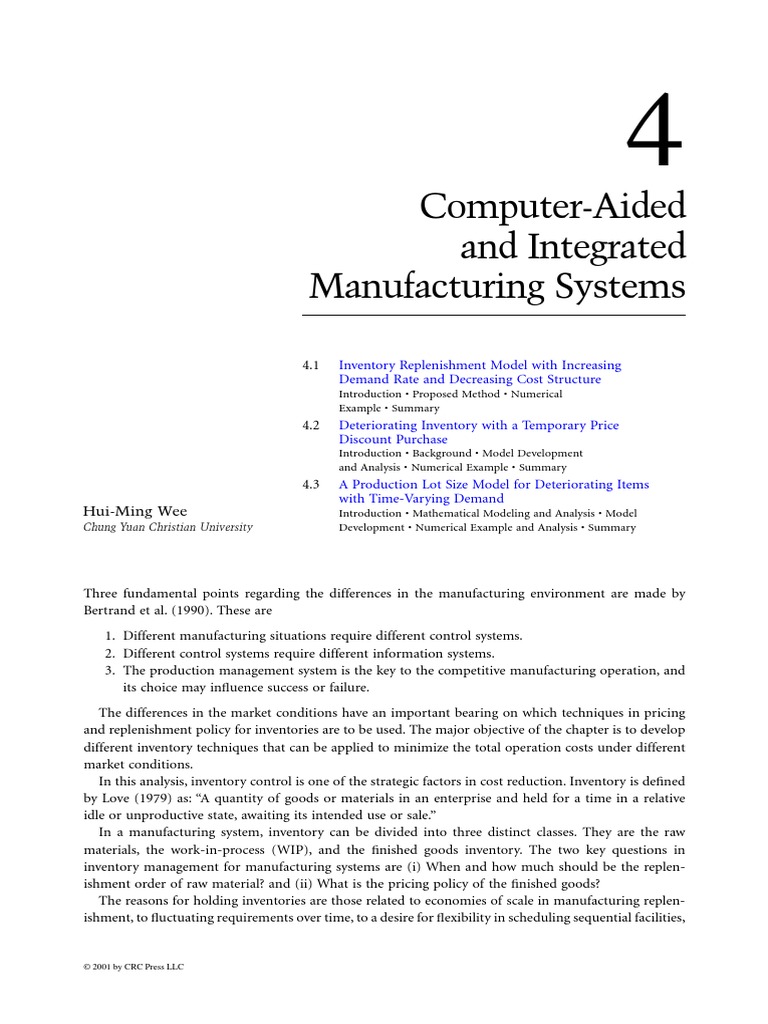 04 - Computer-Aided and Integrated Manufacturing Systems PDF | PDF ...