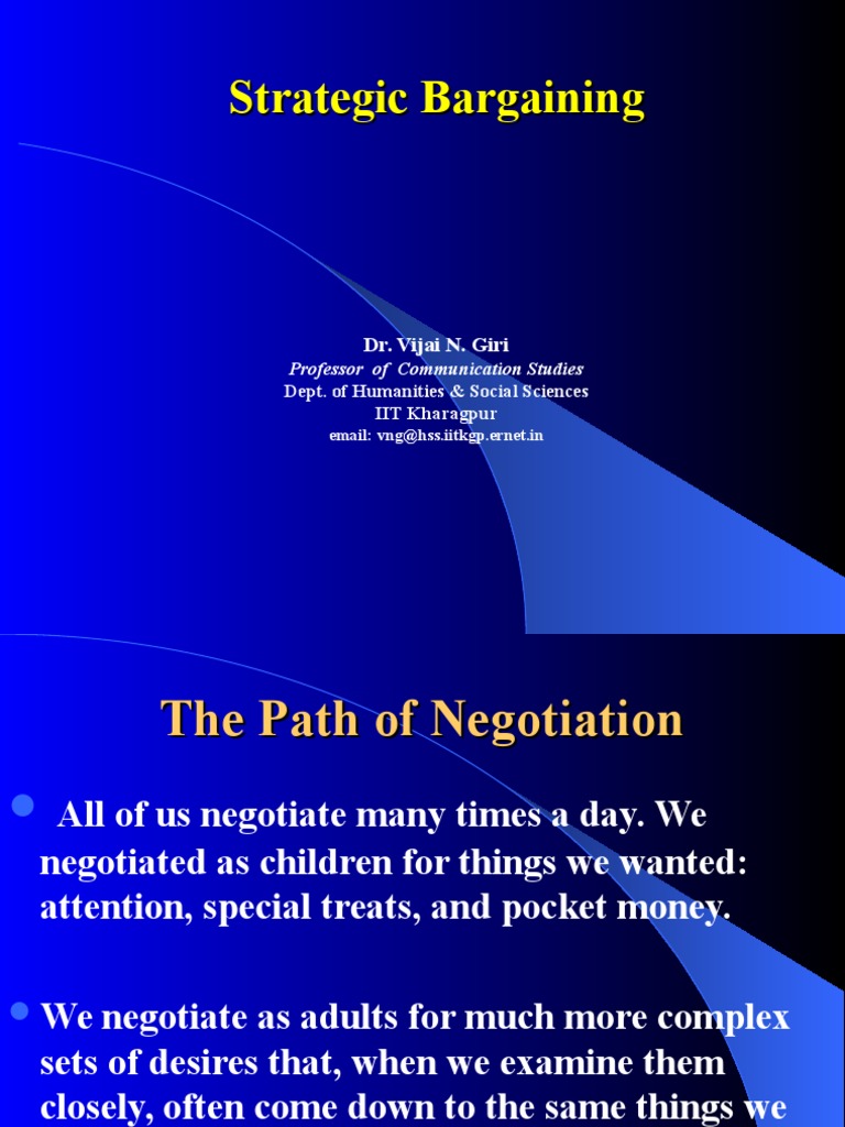 Strategic Bargaining | PDF | Negotiation | Behavioural Sciences