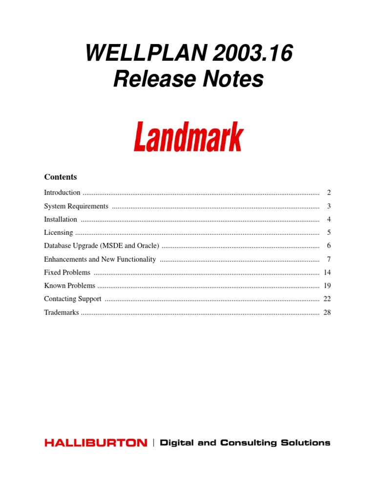 Well Plan Release Notes | PDF | Casing (Borehole) | Drilling Rig