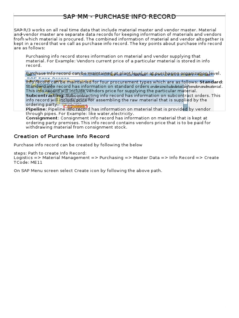 Creating and Maintaining Purchase Info Records in SAP MM: A Guide to ...
