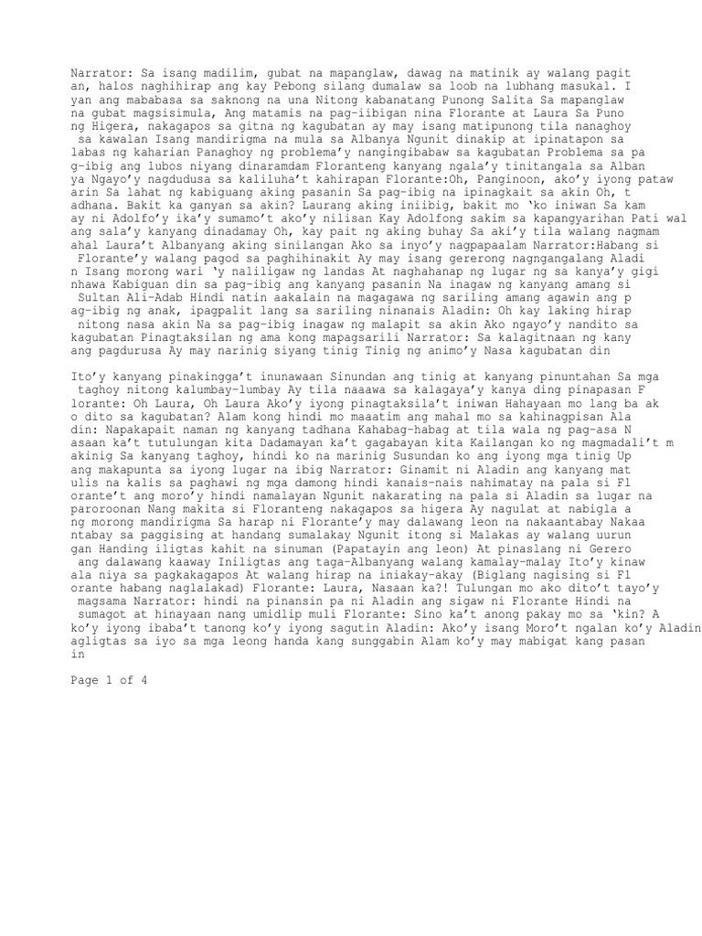 Script of Florante at Laura | PDF