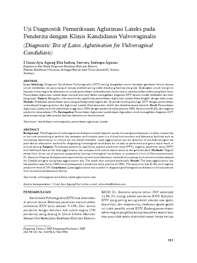 Pemeriksaaan Aglutinasi Lateks Pada KVV PDF | PDF