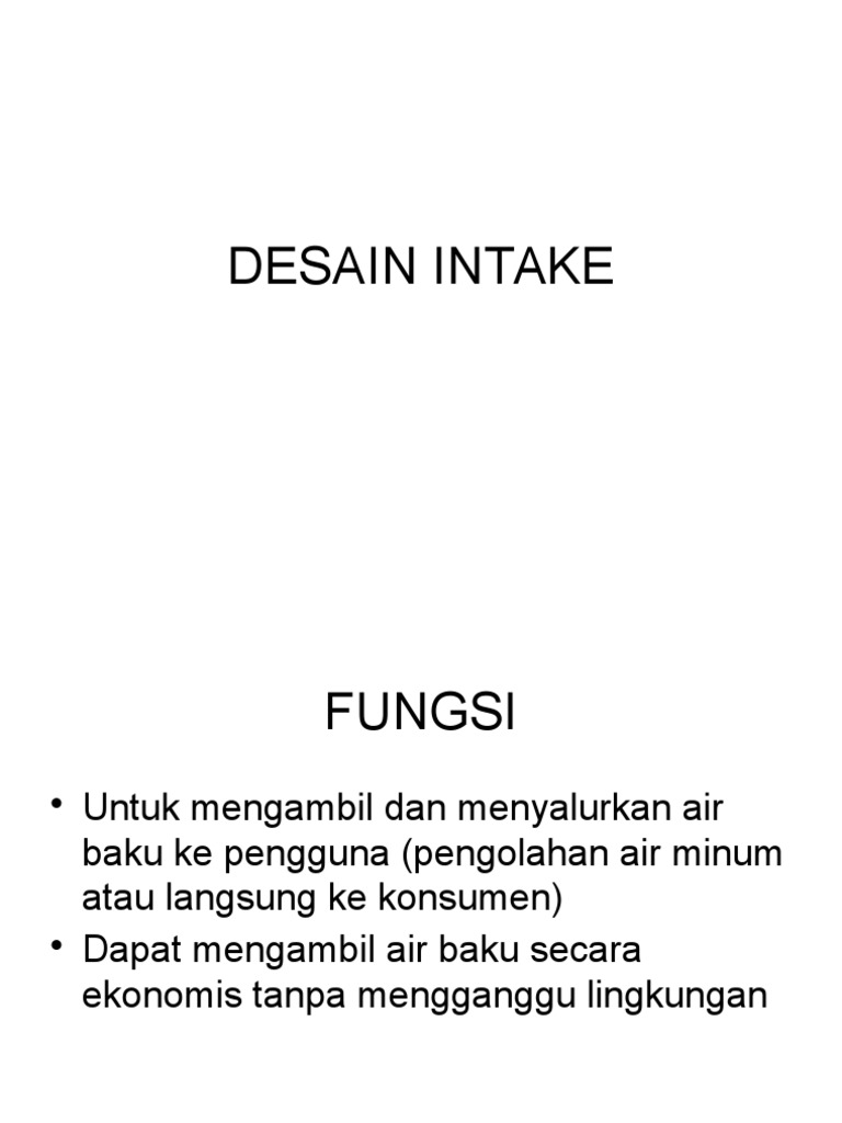 Desain Intake | PDF