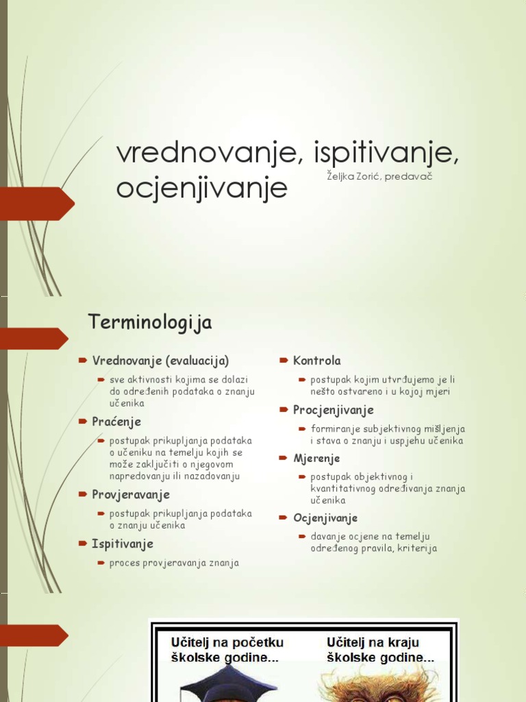 Vrednovanje, Ispitivanje, Ocjenjivanje | PDF