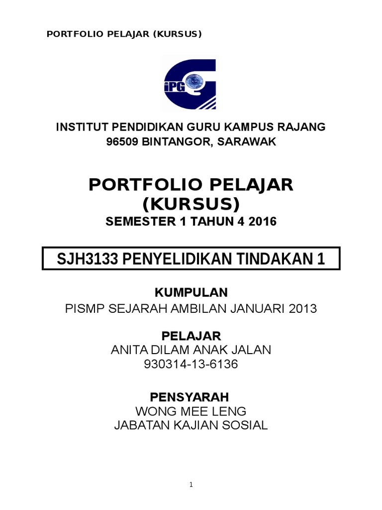 2.ipgkr2015 Divider Portfolio Pelajar Ppismp Pismp PPG | PDF