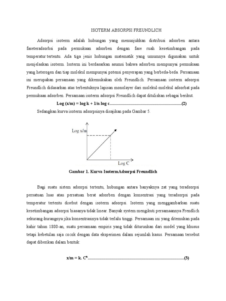 Isoterm Absorpsi Freundlich | PDF | Sains & Matematika