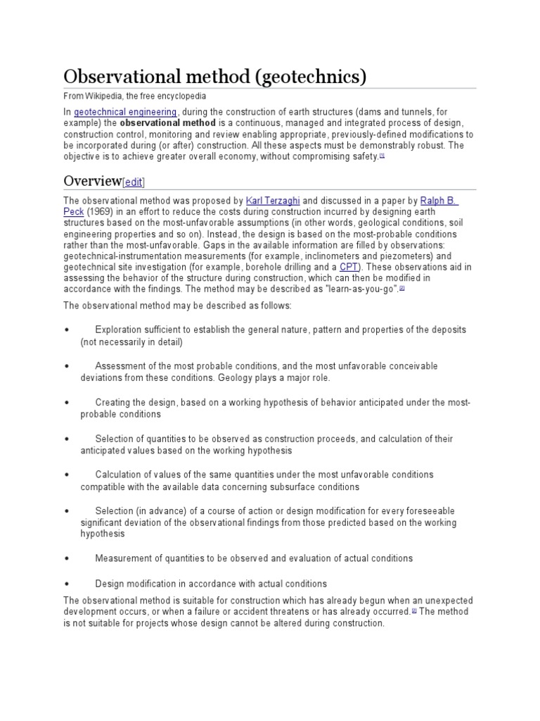 Observational Method (Geotechnics) : Geotechnical Engineering | PDF ...
