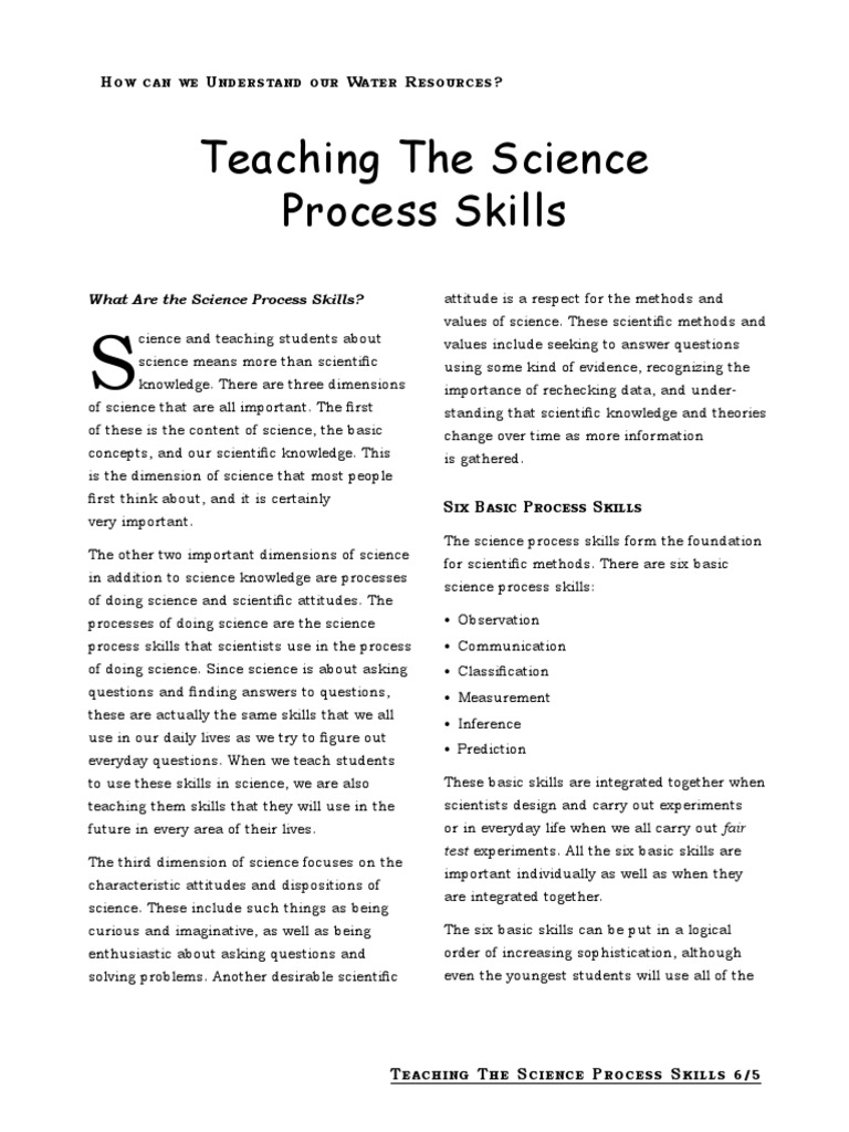 Basic Process Skills | PDF | Scientific Method | Experiment