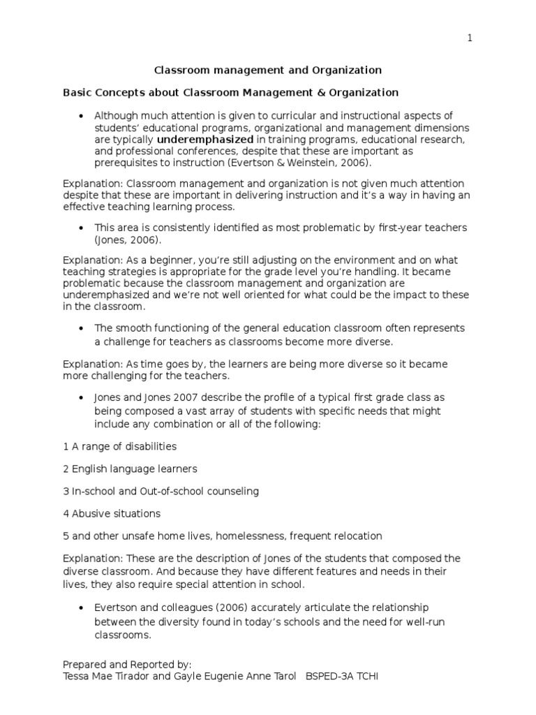 Classroom Management and Organization | PDF | Classroom Management ...