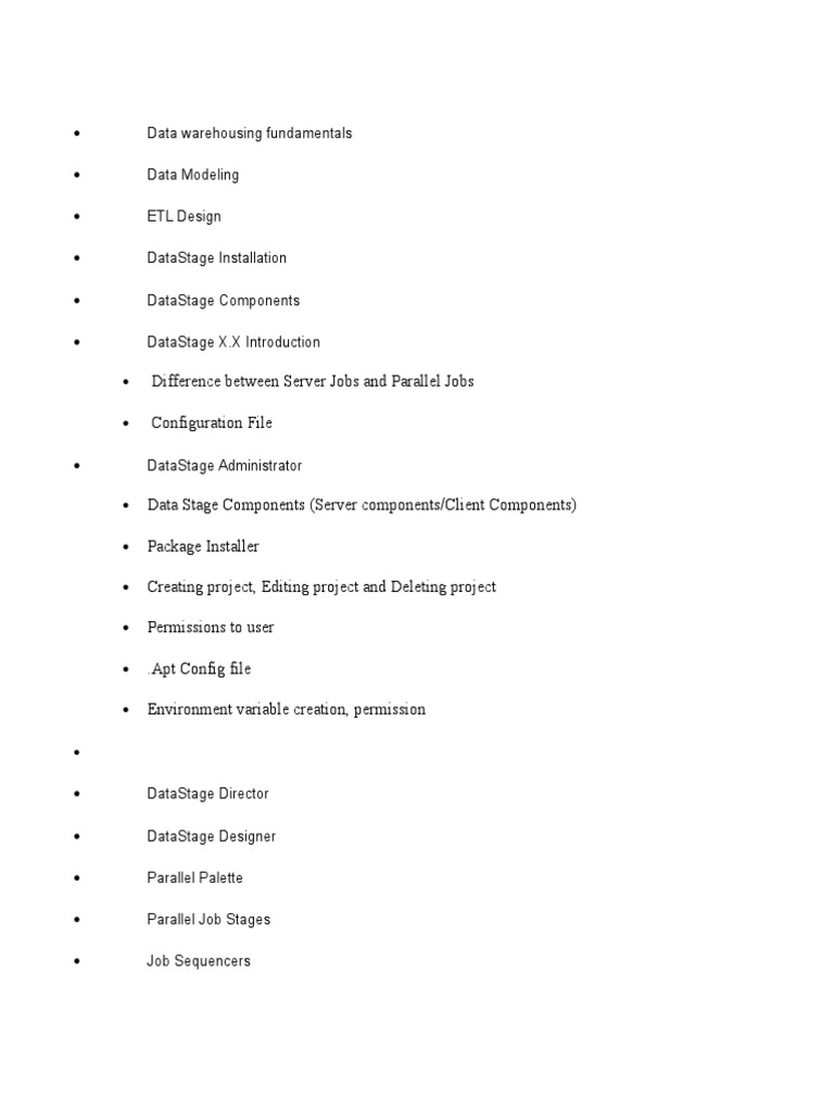 Data Warehousing Fundamentals Data Modeling Etl Design Datastage Installation Datastage