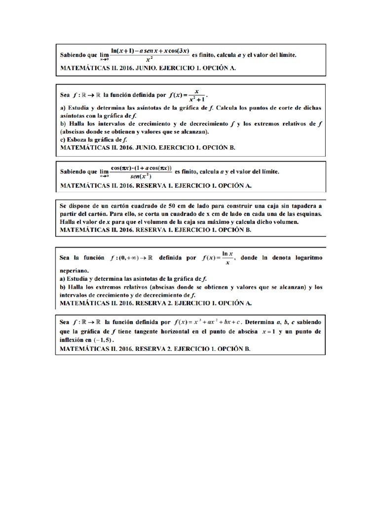 Funciones Selectividad | PDF