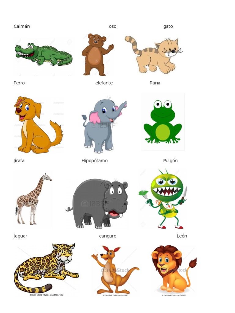 Animales en Ingles | PDF