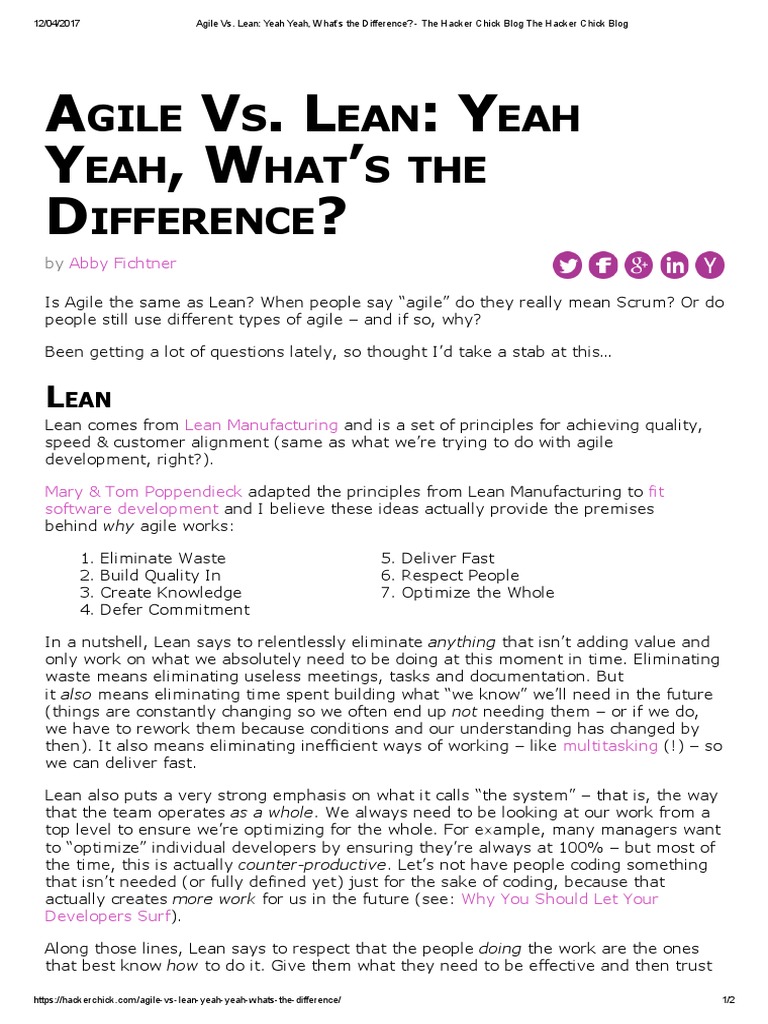 Lean Agile Vs Agile – Méthode Agile Lean – QEQRW