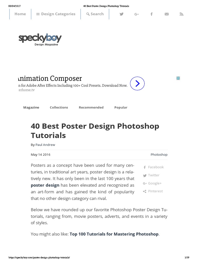 40 Best Poster Design Photoshop Tutorials | PDF | Adobe Photoshop ...