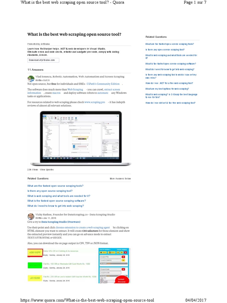 What Is The Best Web Scraping Open Source Pdf Websites Java Script