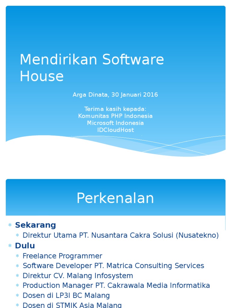 Mendirikan Software House | PDF | Bisnis | Pengelolaan Keuangan & Uang