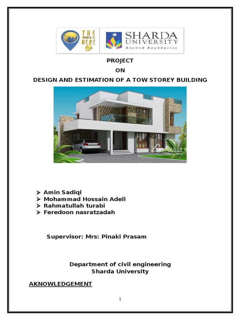 Project Report On Design and Construction of A Two Story Building ...