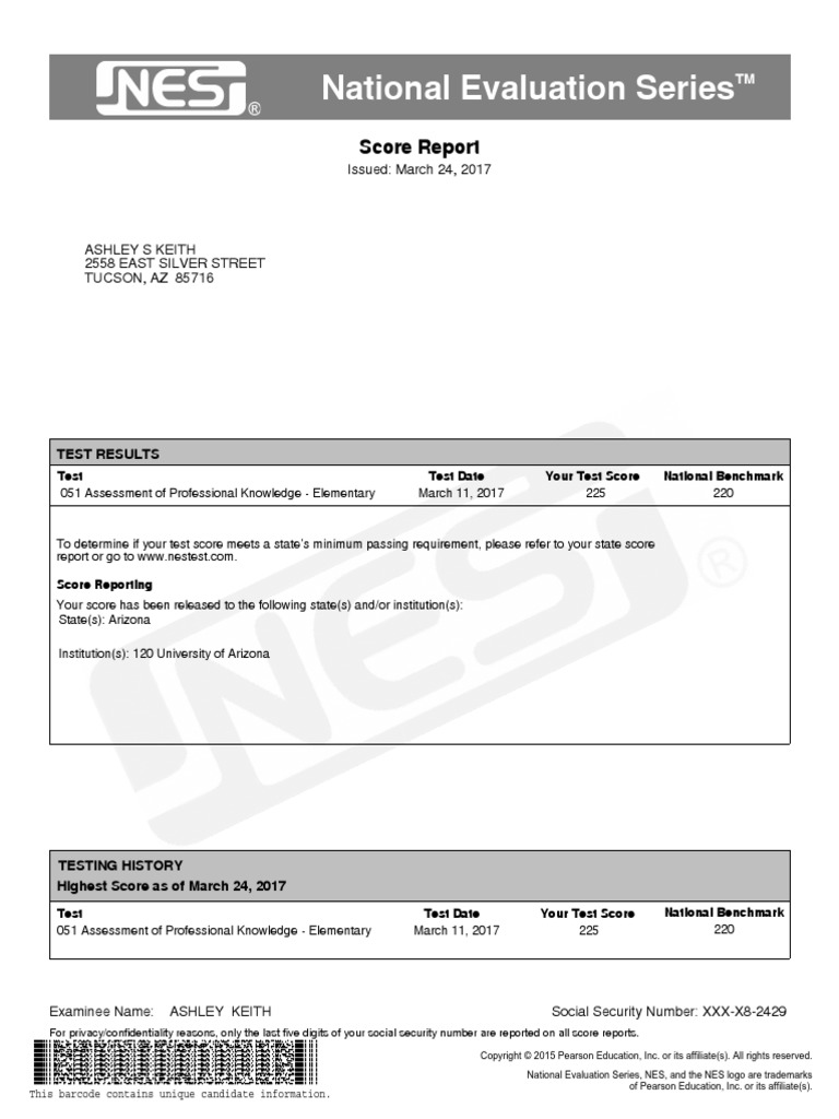 Nes Test Assessment of Professional Knowledge | PDF | Test (Assessment ...