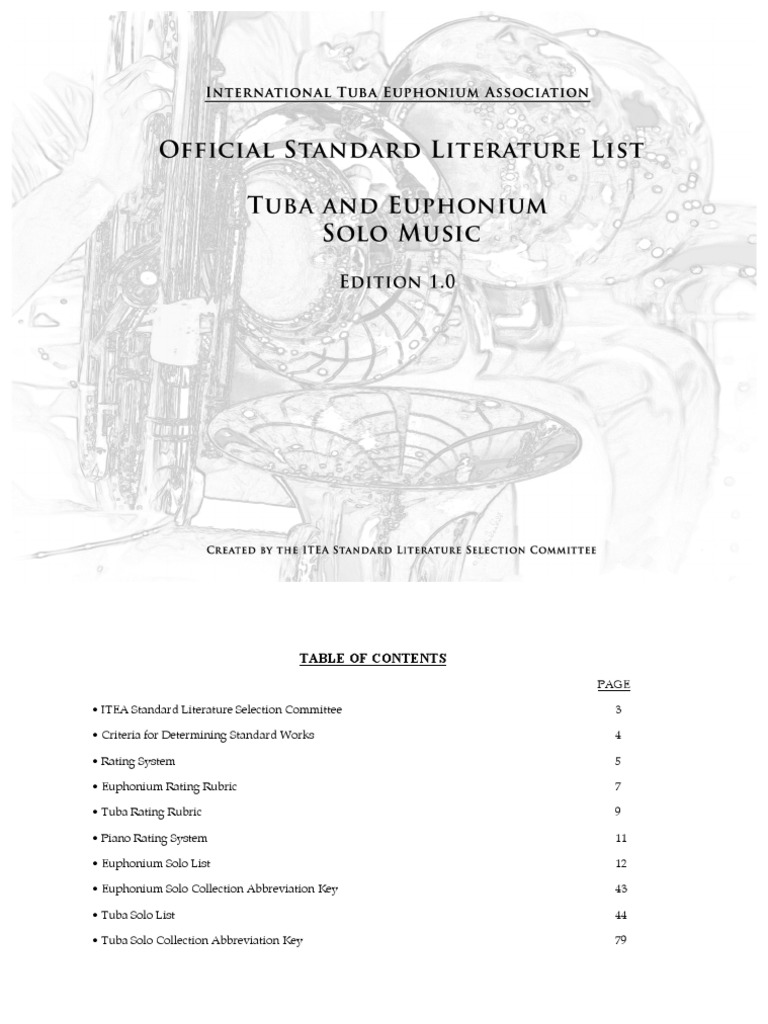 Itea Standard Literature List | PDF | Tempo | Piano