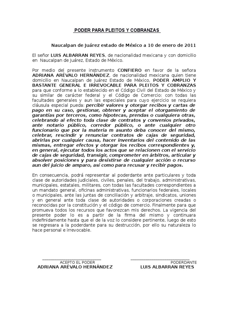 Carta Poder Notarial