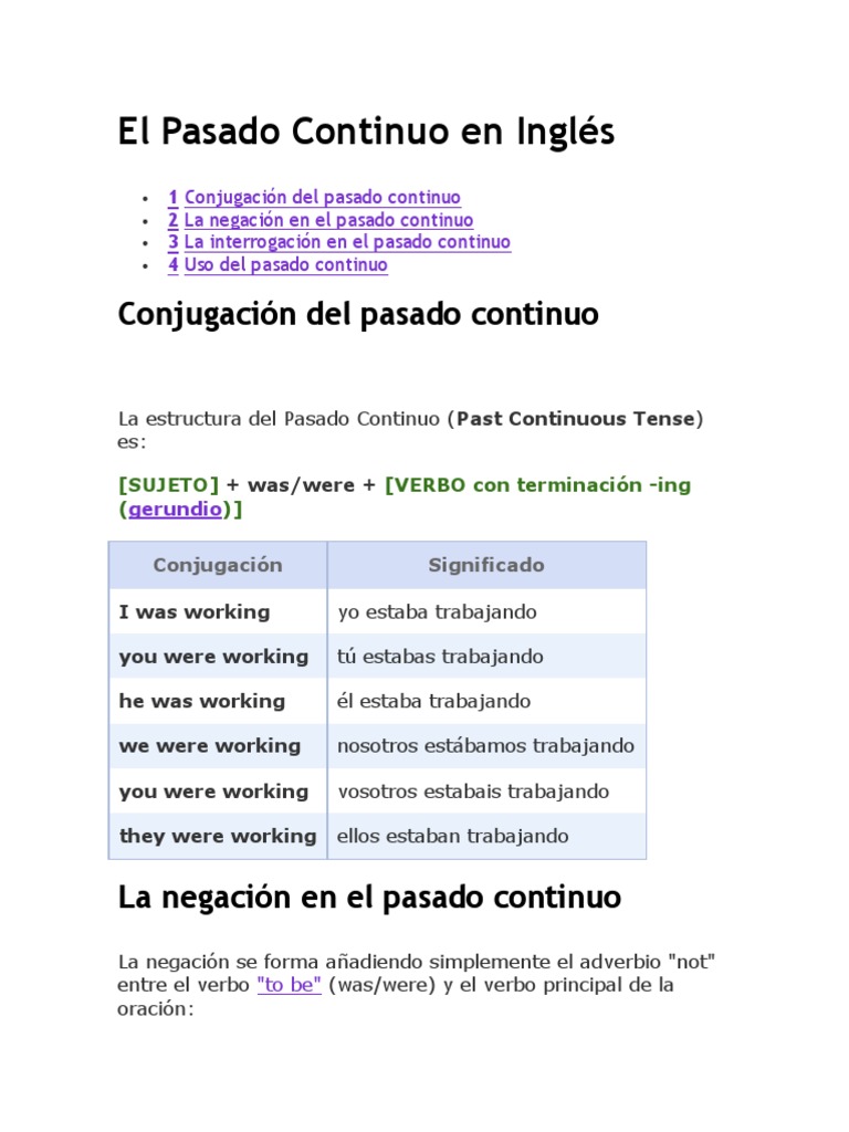 El Pasado Continuo | PDF