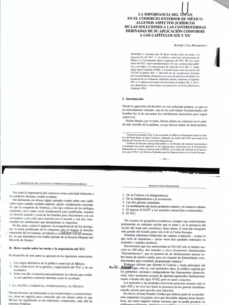 La Importancia Del TLCAN en El Comercio Exterior de México - Rodolfo Cruz | PDF | Tratado de ...