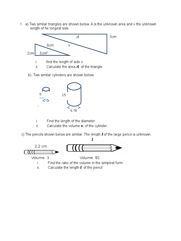 Similar Shapes Exercise | PDF