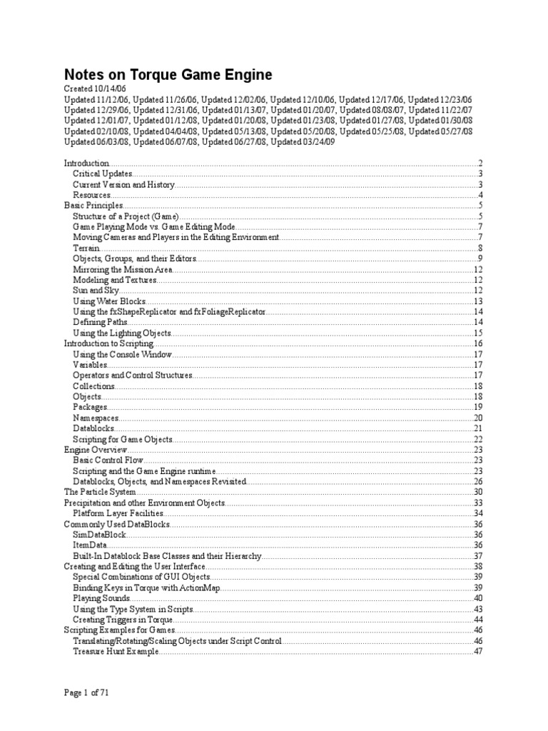 Notes On Torque Game Engine Pdf Texture Mapping Class Computer Programming