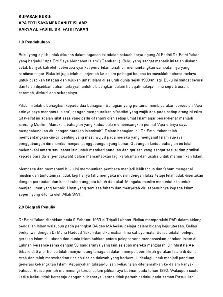 Kupasan Buku Fathi Yakan | PDF