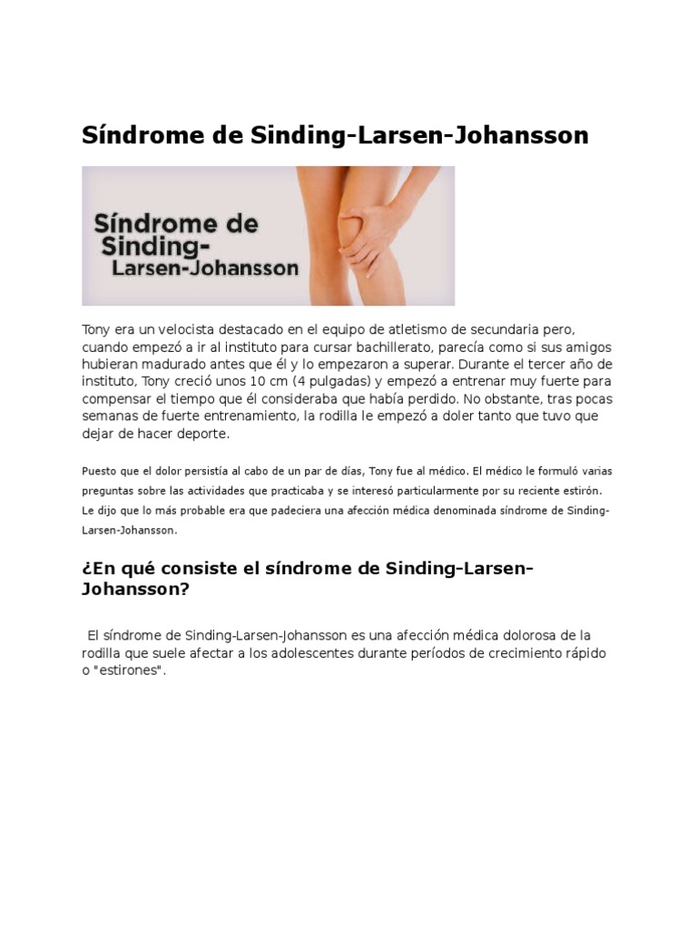 Síndrome de Sinding Larsen Johansson | PDF | Rodilla | Sistema ...