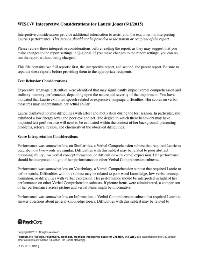 WISC-V | Cognitive Neuroscience | Educational Psychology