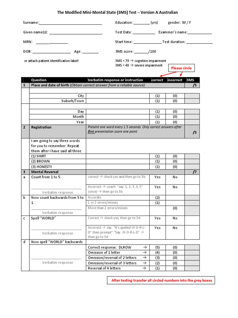 3MS_improved.pdf | Neuropsychological Assessment | Cognitive Science