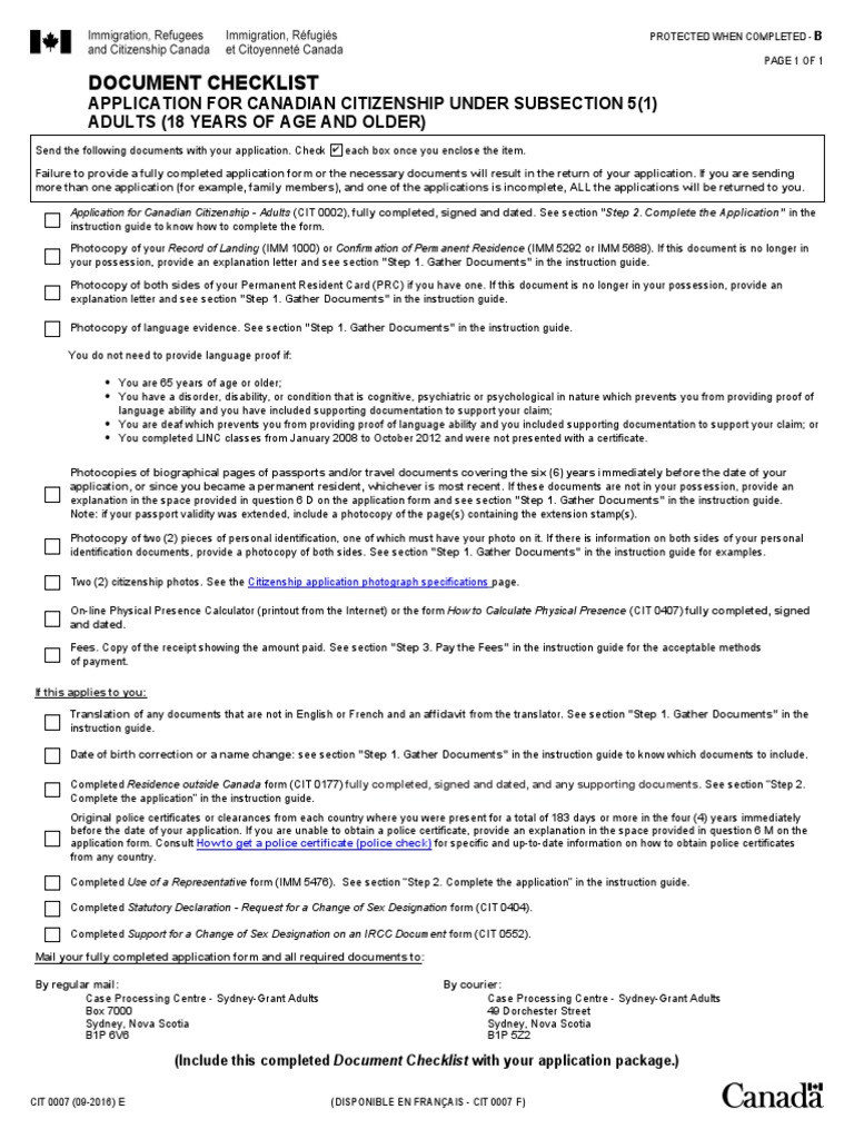 Canadian Citizenship Checklist | PDF | Identity Document | Passport