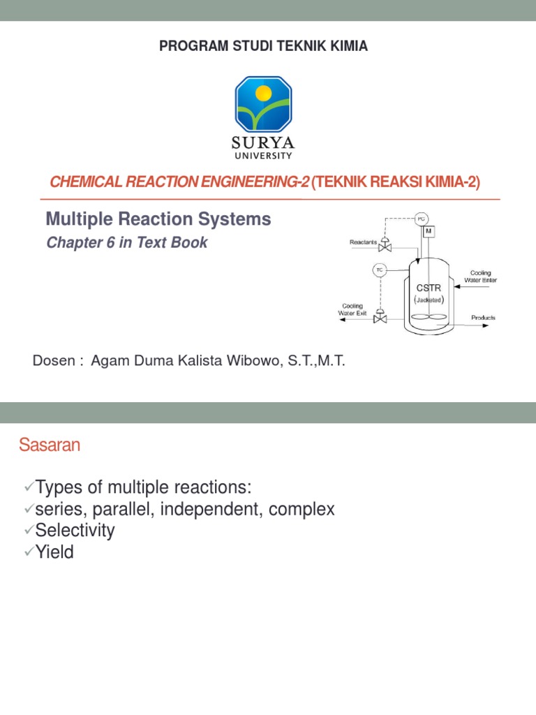 Multiple Reaction System-1 | PDF | Chemical Reactions | Chemical Reactor