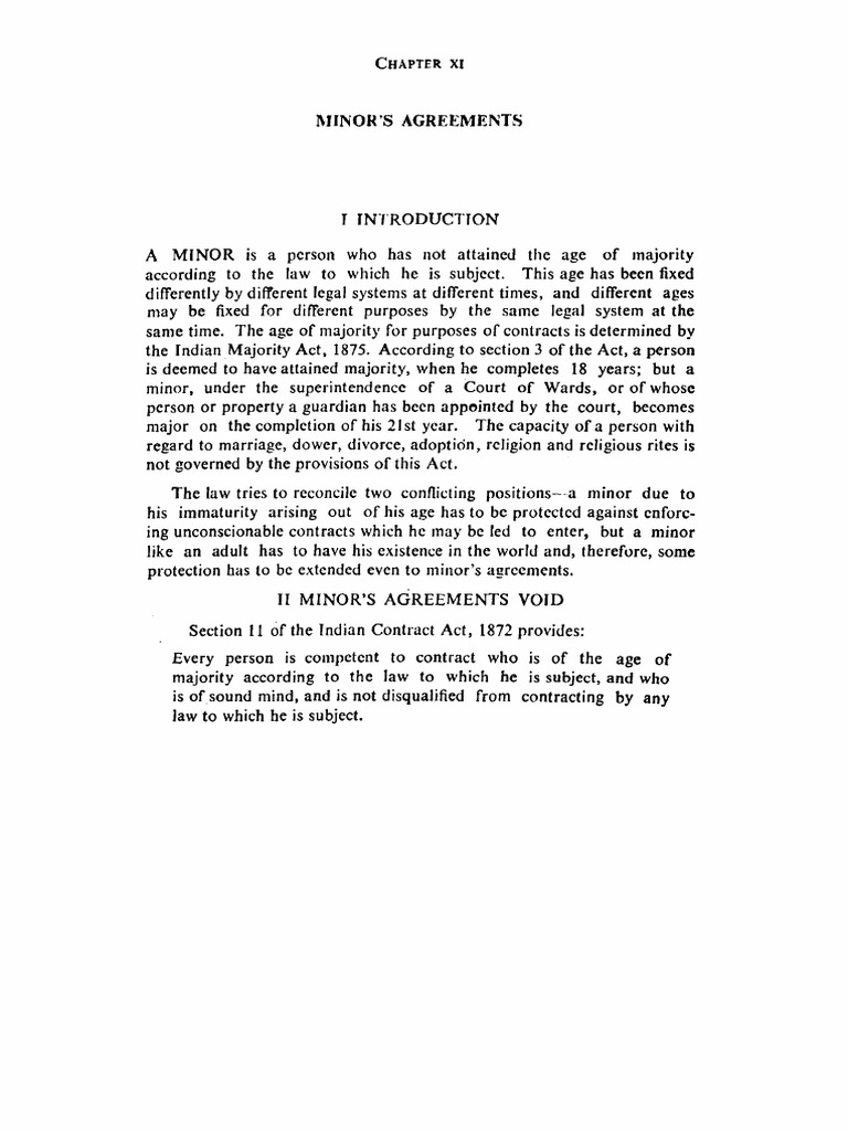 Minors Agreement | PDF | Legal Guardian | Consideration