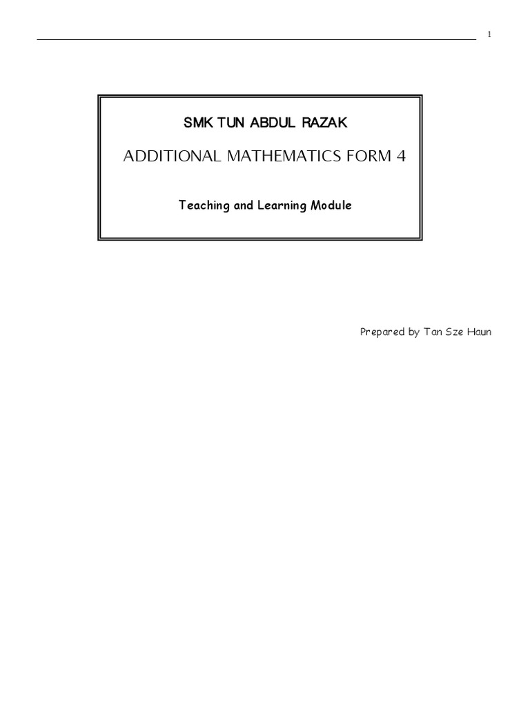 Addmaths Module F4 2010 | PDF | Line (Geometry) | Quadratic Equation