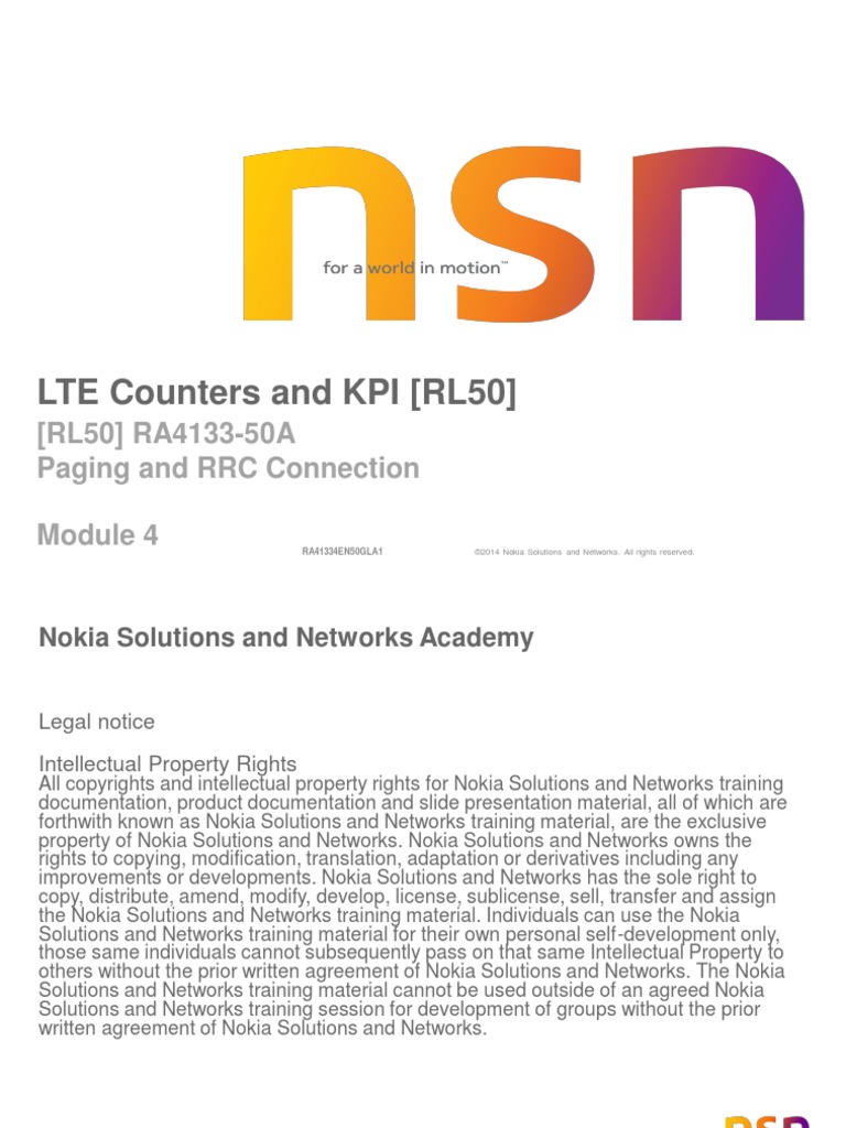 04 - RA41334EN50GLA1 - LTE Paging and RRC Connection | PDF | Mobile Telecommunications ...