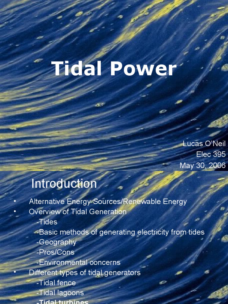 Tidal Power | PDF | Tide | Wind Turbine