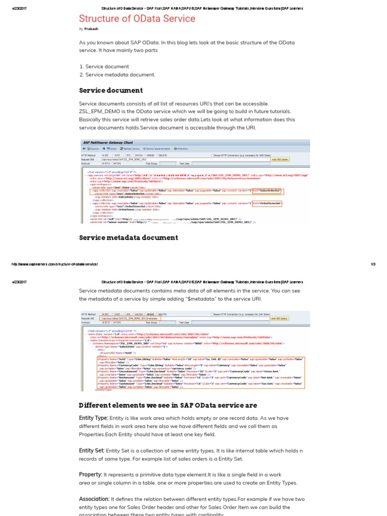 0.3. Structure of OData Service - SAP Fiori, SAP HANA, SAPUI5, SAP Netweaver Gateway Tutorials ...