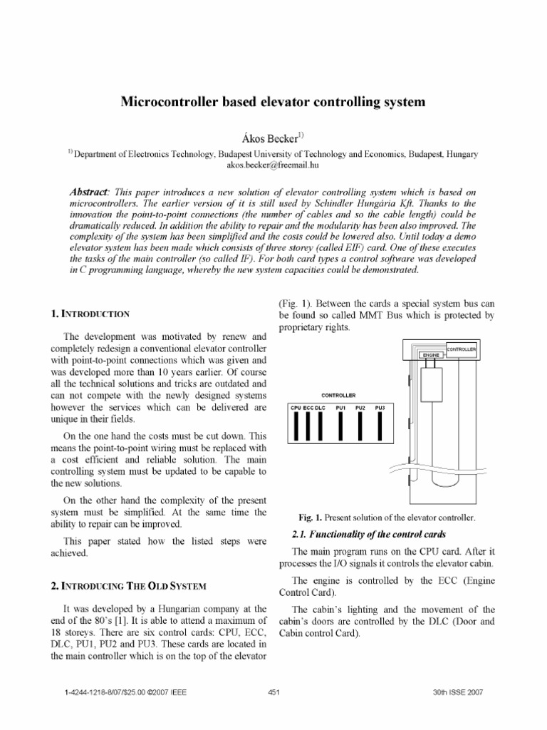Microcontroller Based Elevator Controlling: System | PDF ...