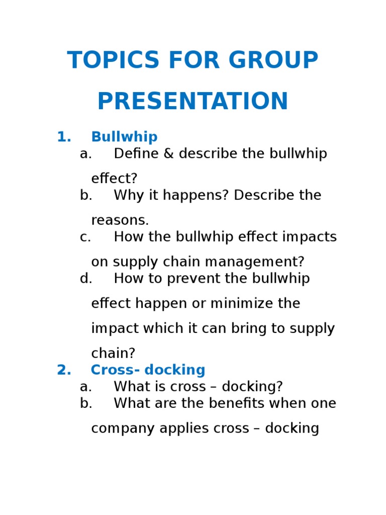 Group Presentation (Key Topics) | PDF