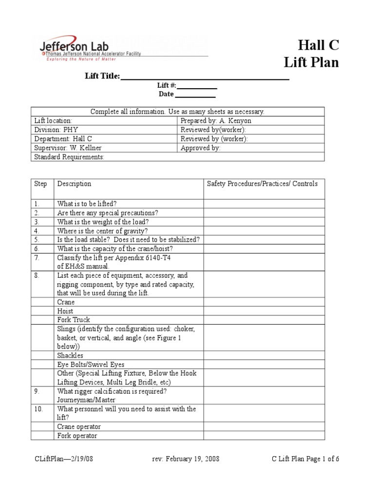 Crane Lift Plan | PDF | Crane (Machine) | Elevator