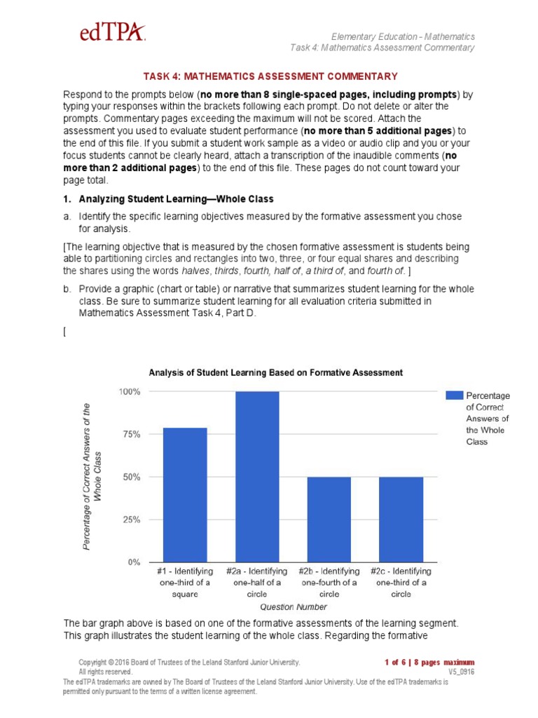 standard 6 - edtpa task 4 | Understanding | Question